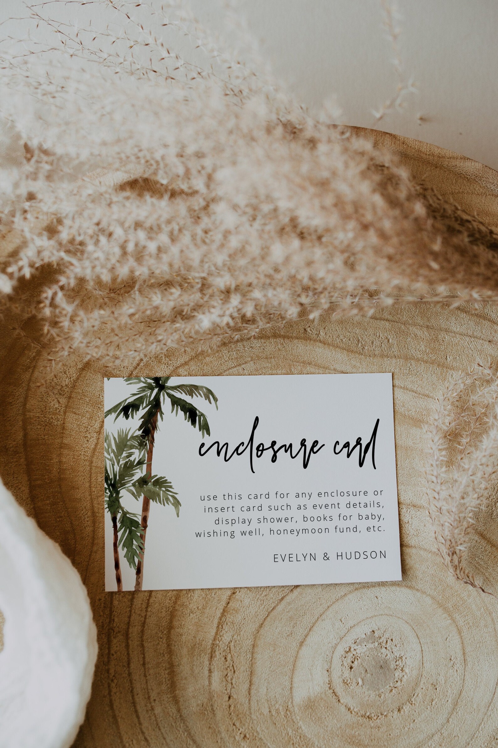 Palm Tree Enclosure Card Wedding Invitation Insert Baby - Etsy