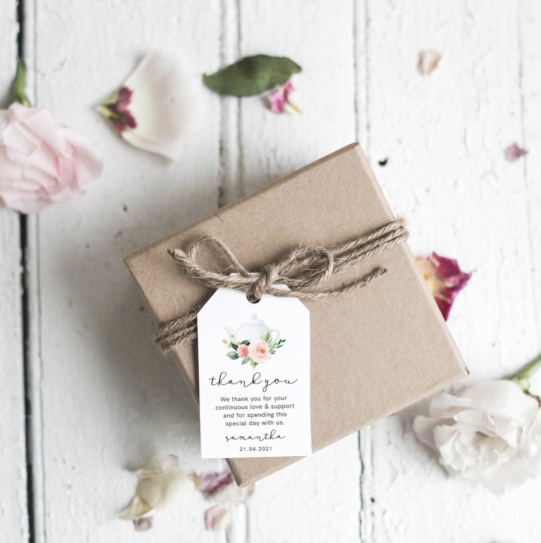Bridal Tea Favor Tag Template, Wedding Thank You Tag, Bridal Shower Tag ...