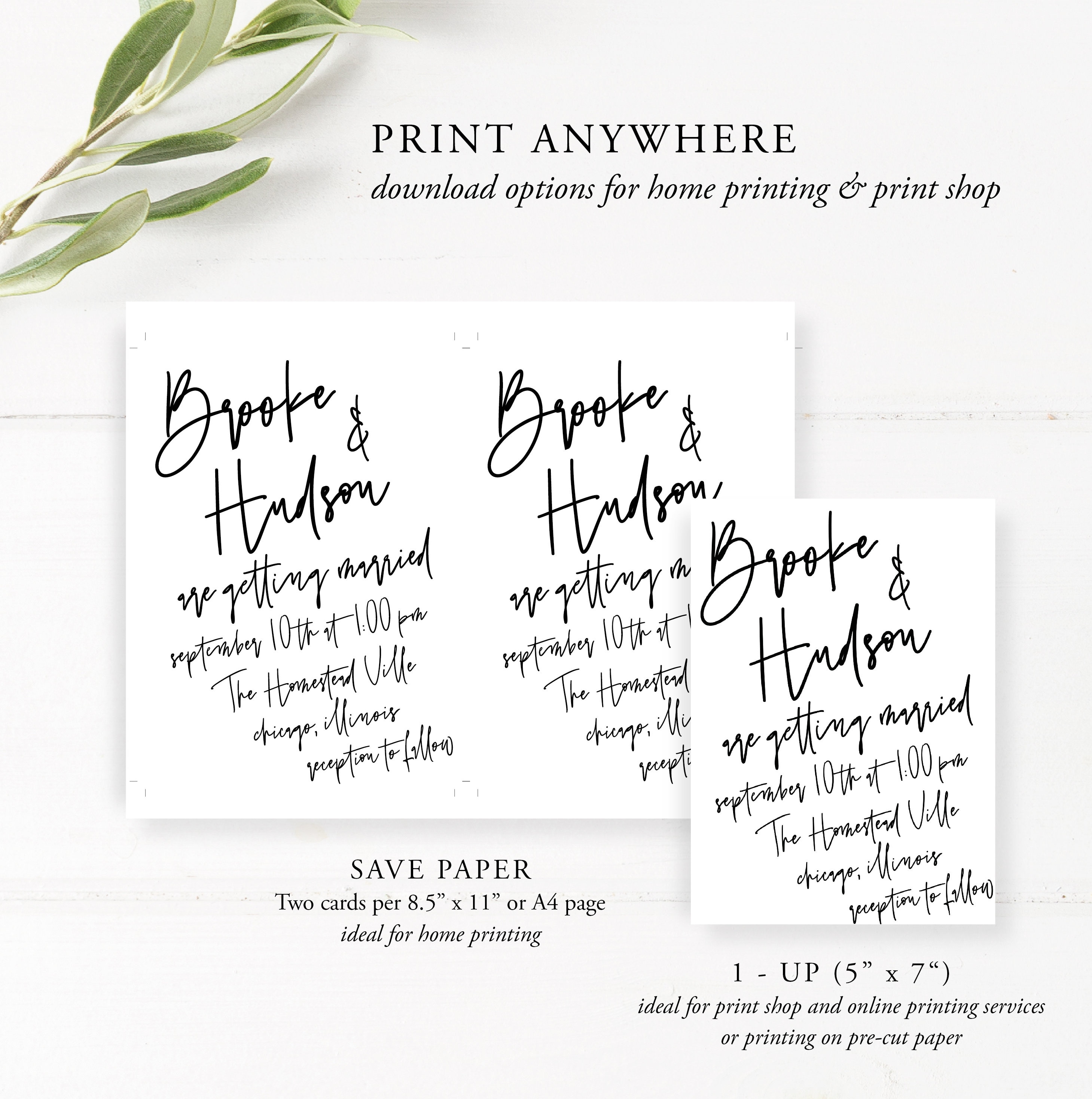 Modern Wedding Invitation Template Modern Wedding Invitation | Etsy