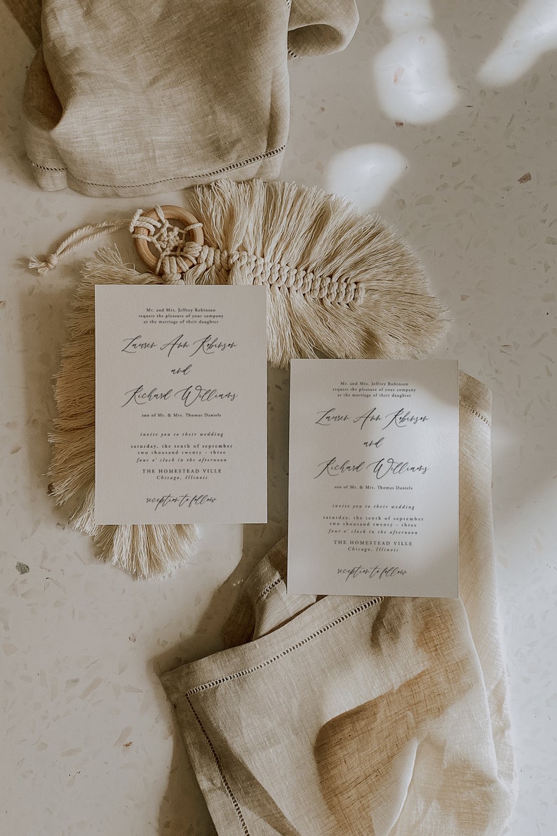 Elegant Wedding Invitation Calligraphy Elegant Font Rustic | Etsy