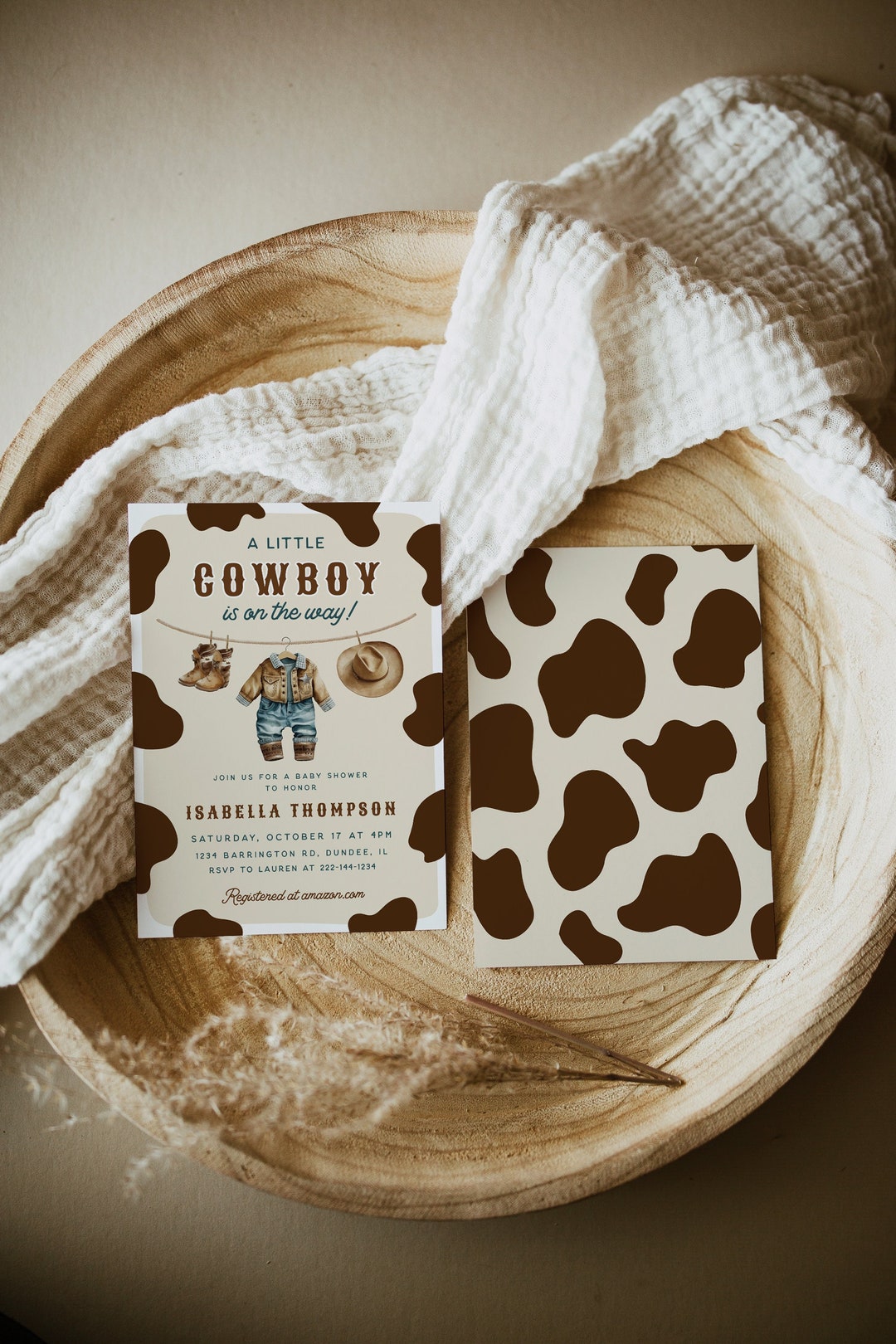 Cowboy Baby Shower Invitation Template, A Little Cowboy Baby Shower ...