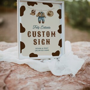 Cowboy Baby Shower Custom Sign Template, West Baby Shower Sign, Table ...