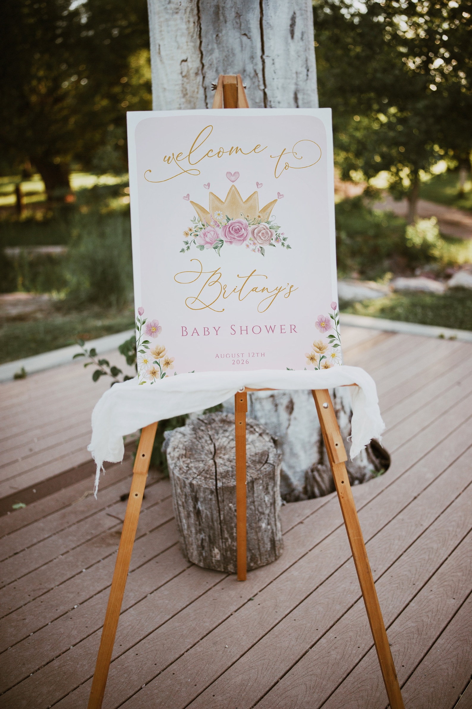 Princess Baby Shower Welcome Sign Template, Royal Girl Baby Shower ...