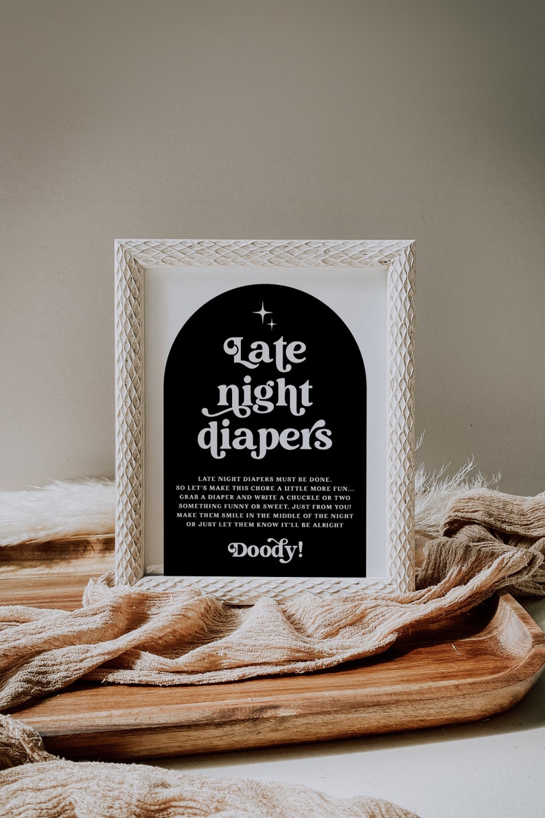 Retro Late Night Diapers Sign Diaper Thoughts Signs Groovy - Etsy