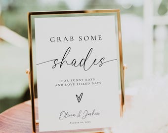 Sunglasses Wedding Sign, Please Take Some Shades, Minimalist Shower ...