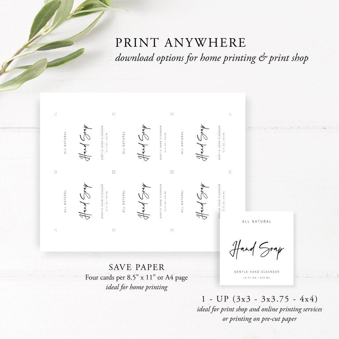 Soap Label Template Dish Soap Hand Lotion Printable Label | Etsy