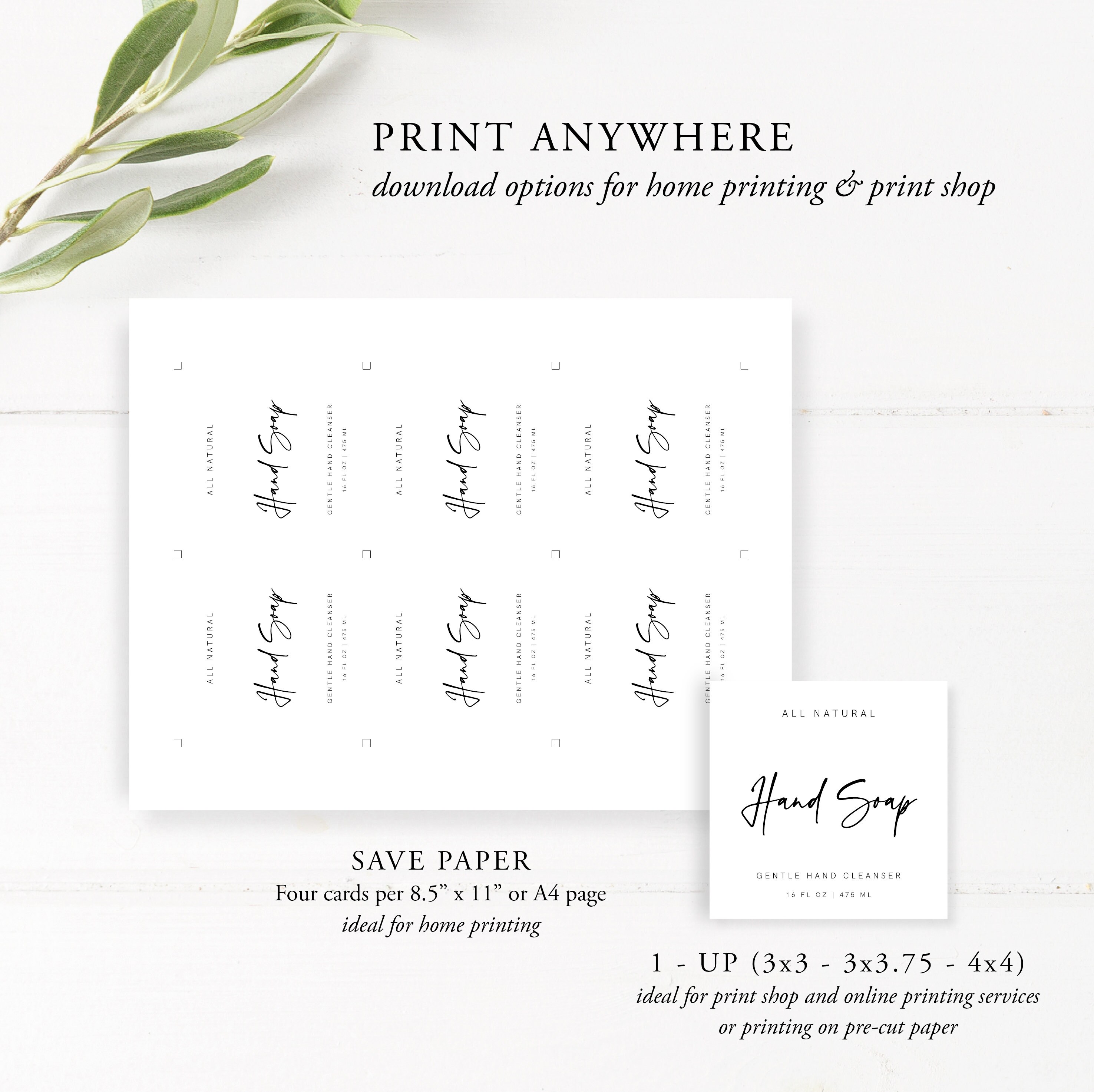 Soap Label Template Dish Soap Hand Lotion Printable Label | Etsy