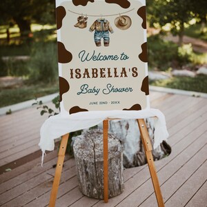 Cowboy Baby Shower Welcome Sign Template, West Baby Shower, Rodeo Baby ...