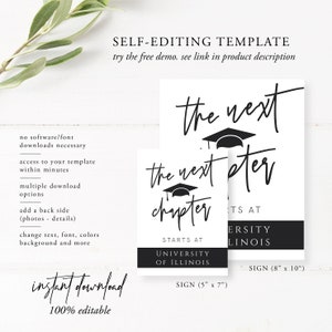 My Next Chapter Starts At, Graduation Printable, Graduation Sign ...