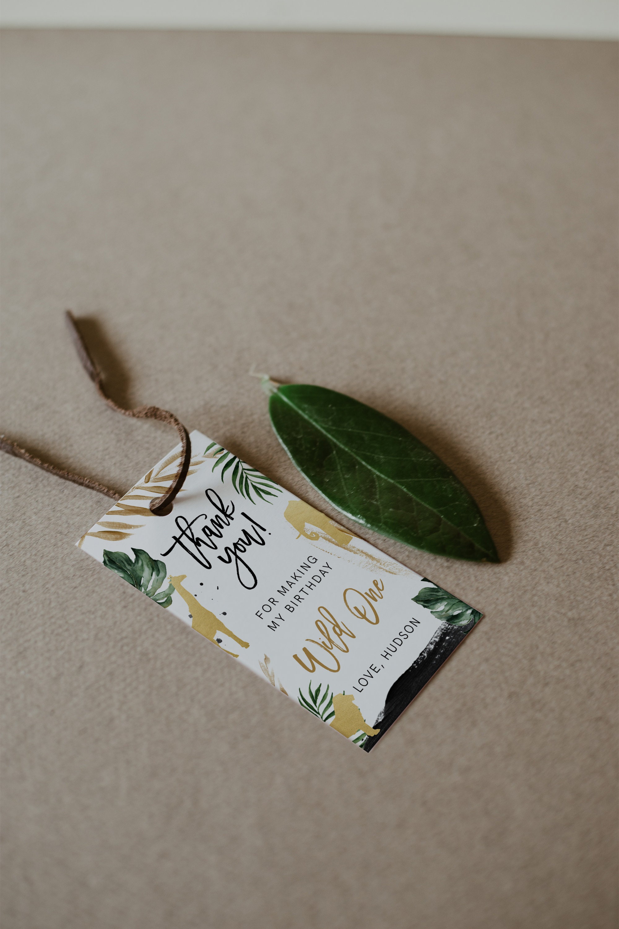 Safari Favor Tag Safari Wild One Birthday Gold Jungle Favor - Etsy