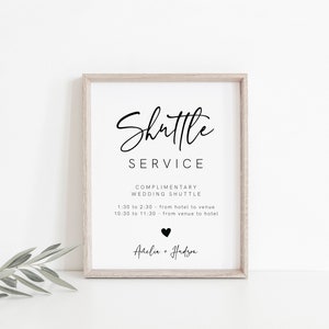 Shuttle Service Wedding Sign, Modern Transportation Sign, Trolly ...