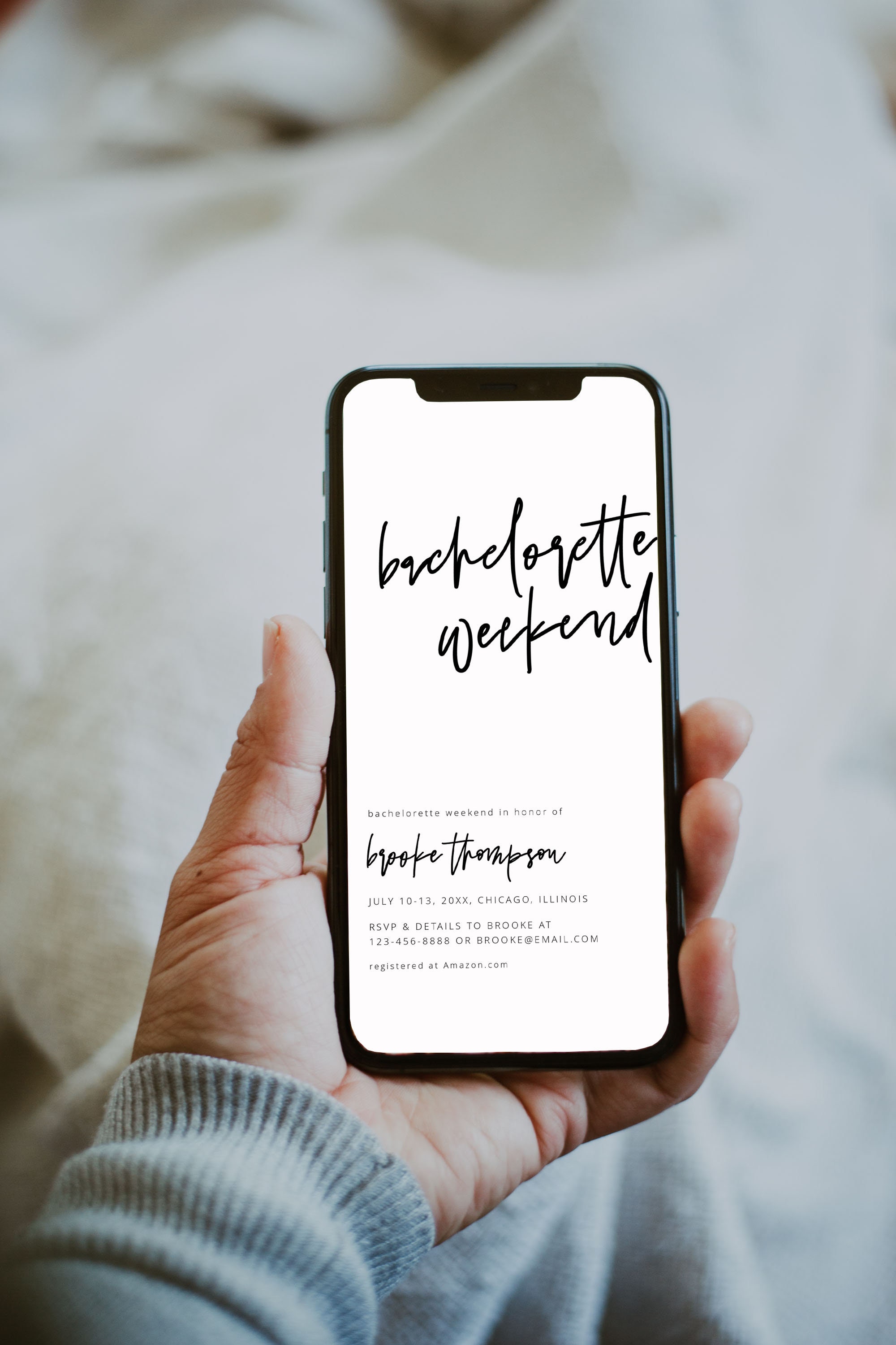 Modern Bachelorette Invitation Tex Invitation & Itinerary | Etsy