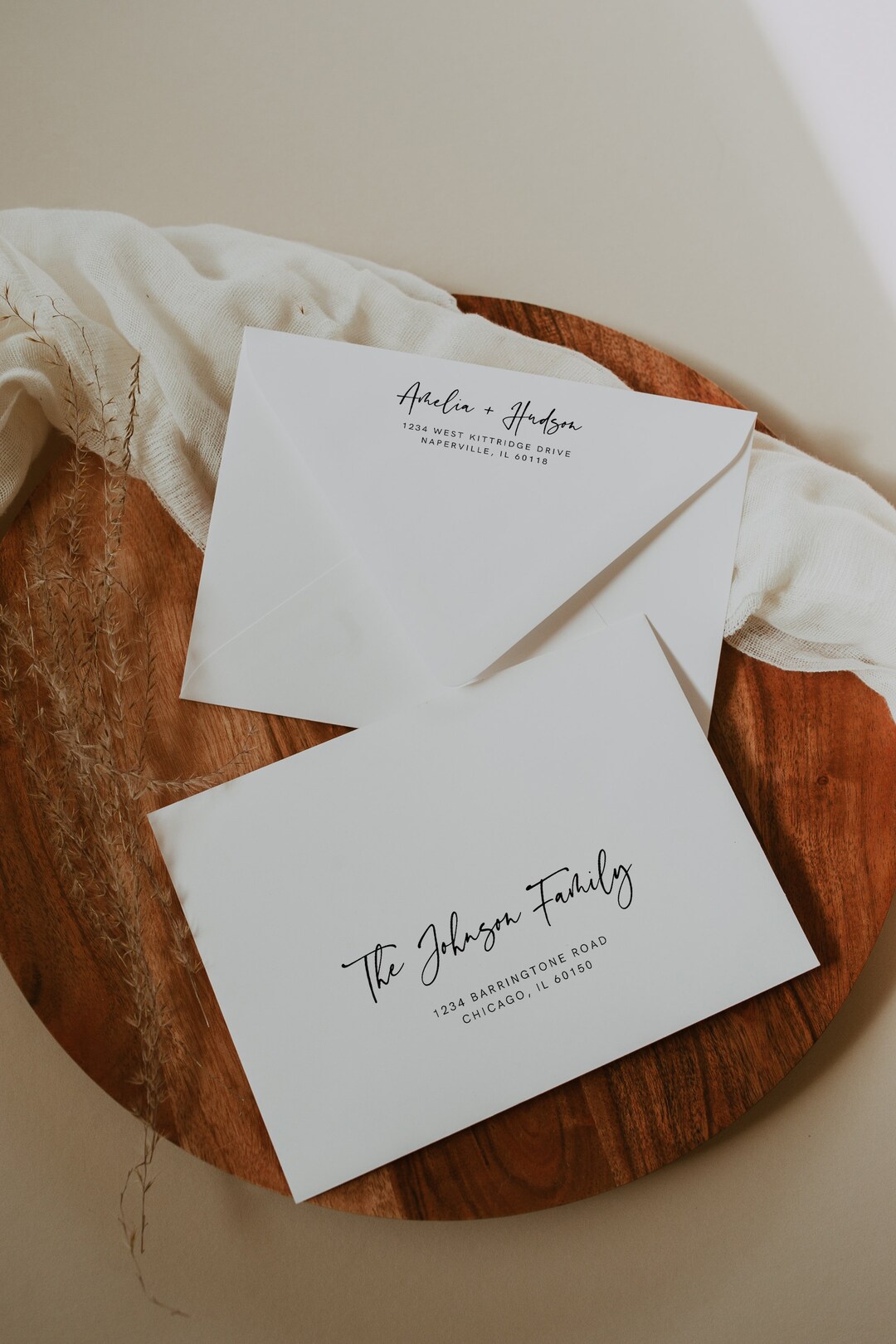 Modern Minimalist Wedding Envelope Address Template, Printable Wedding ...