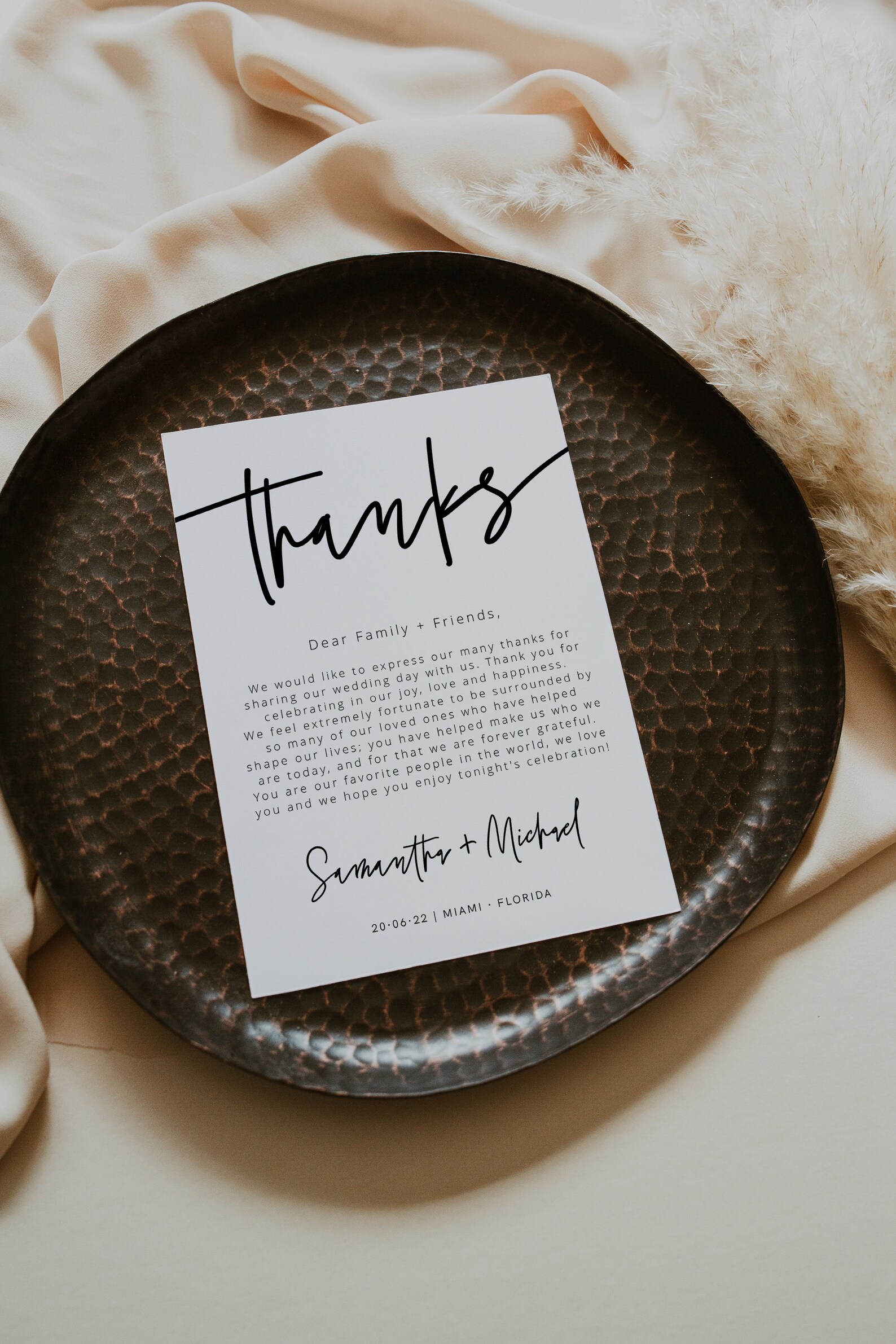 Modern Thank You Card Thank You Letter Note Printable - Etsy