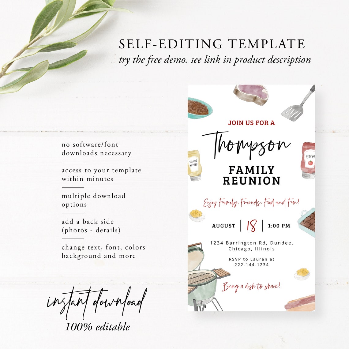 Electronic Family Reunion Invitation Family Reunion Template - Etsy