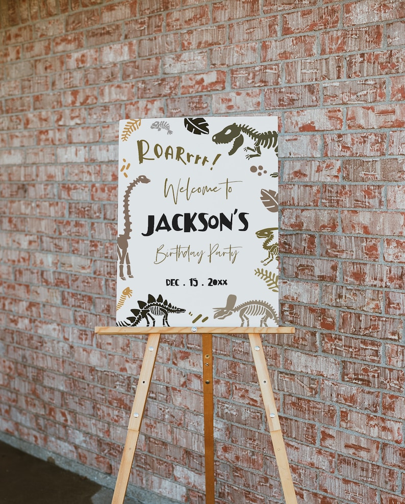 Dinosaur Welcome Sign Dinosaur Birthday Welcome Sign | Etsy