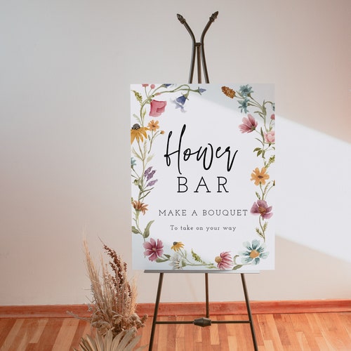 Wildflower Flower Bar Sign Template 8x10 Editable - Etsy
