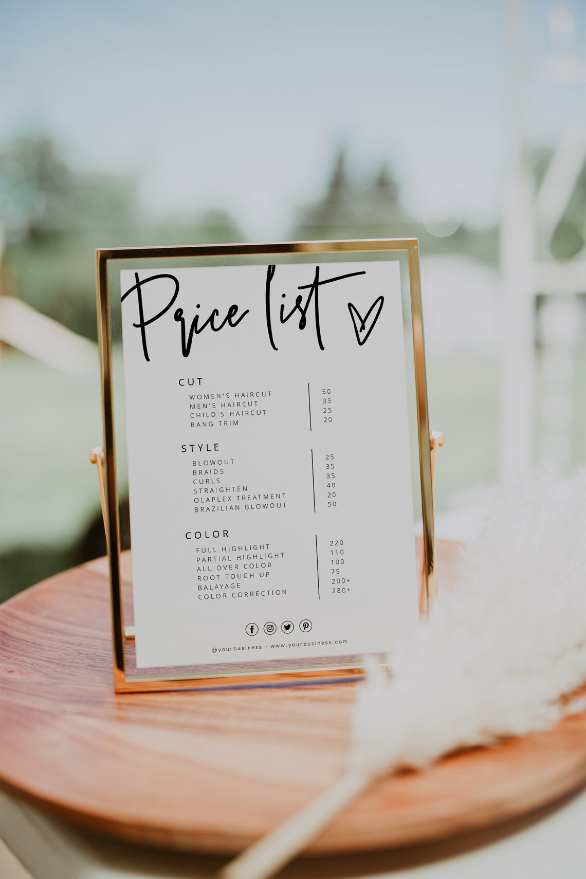 Price List Template Small Business Price List Editable Price - Etsy