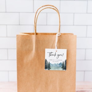 Wedding Favor Tag, Mountain Wedding Thank You Labels, Party Favor ...