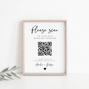 Minimalist Wedding Program QR Code Sign (digital Download) - Etsy