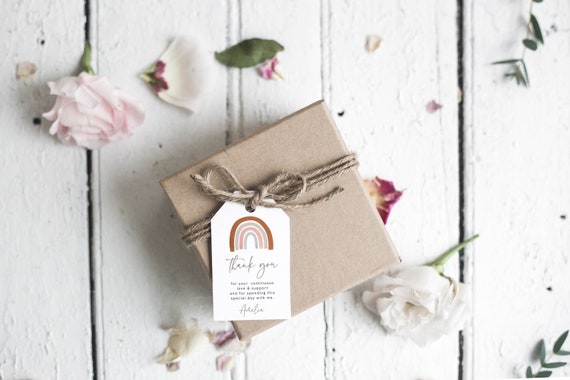 Rainbow Favor Tag Template Baby Shower Thank You Tag Baby | Etsy