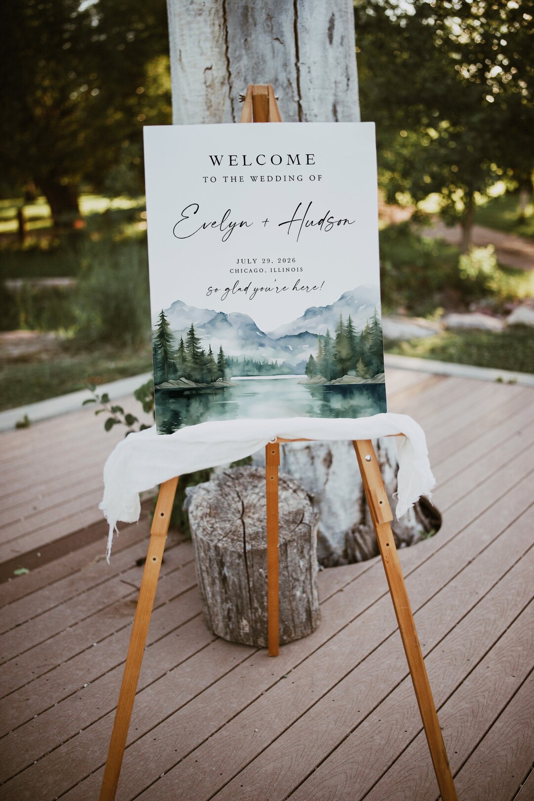 Mountain Welcome Sign, Woodland, Printable Wedding Rustic Mountain ...