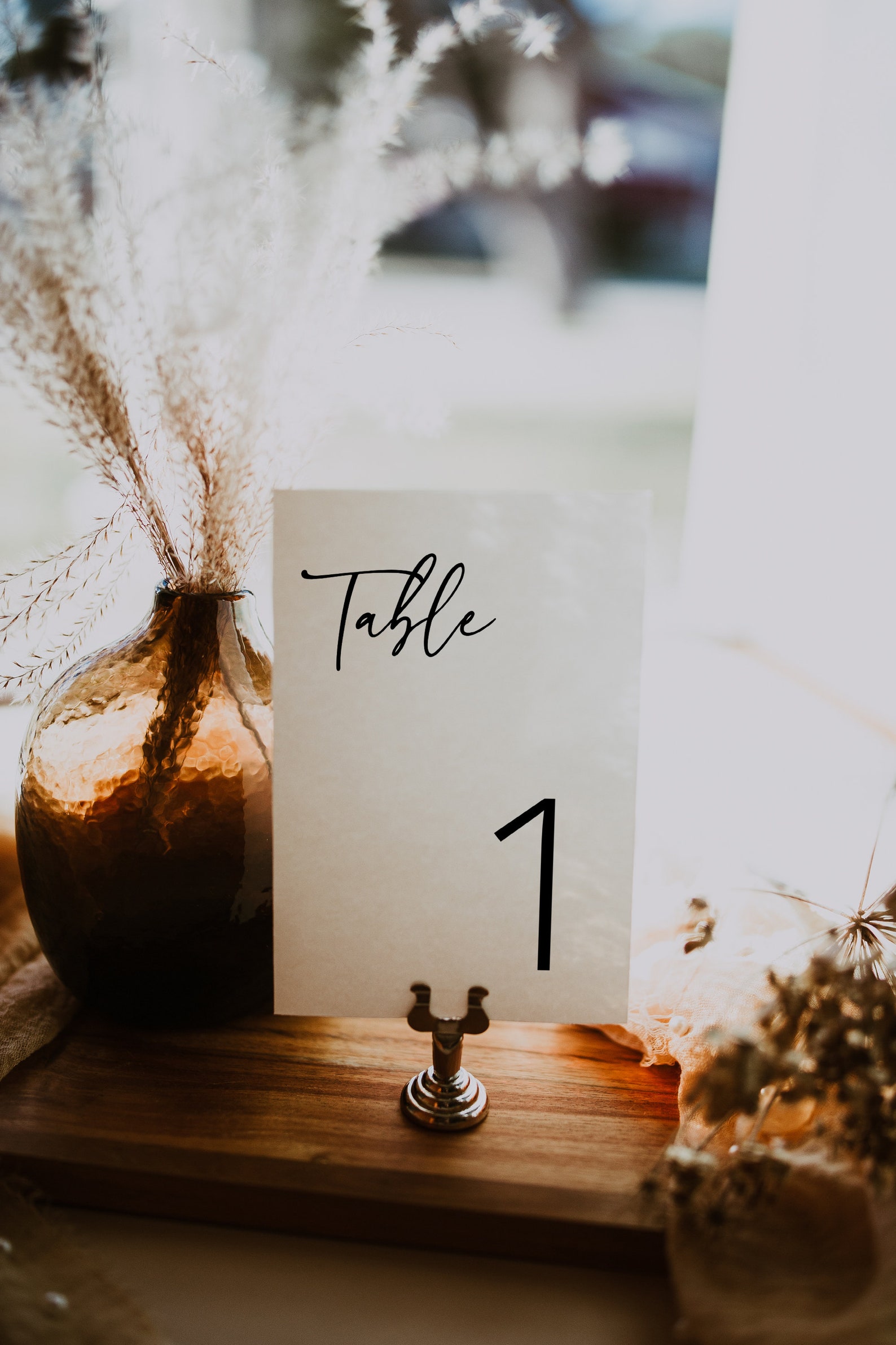 Modern Table Number Card Template Minimal Simple Clean | Etsy