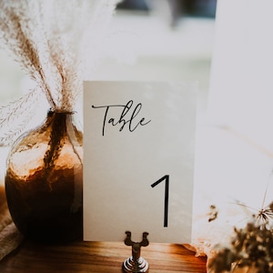 Modern Table Number Card Template, Minimal Simple Clean Wedding Table ...