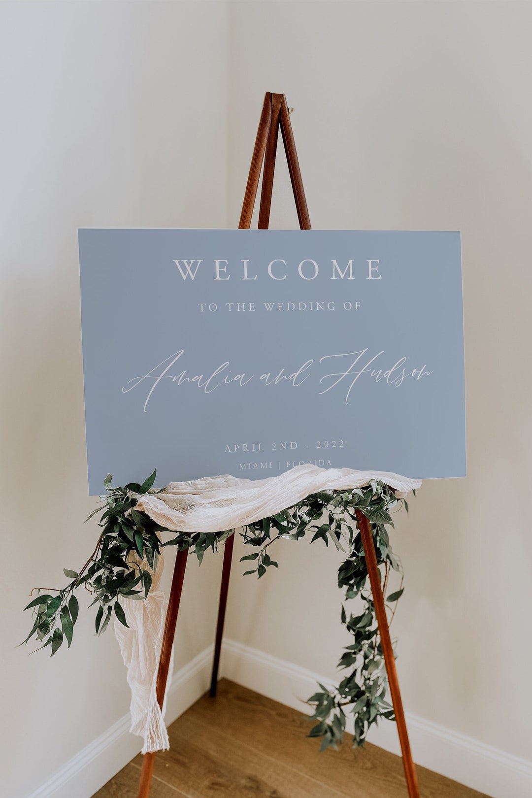 Dusty Blue Wedding Welcome Sign, Dusty Blue Wedding, Printable Wedding ...