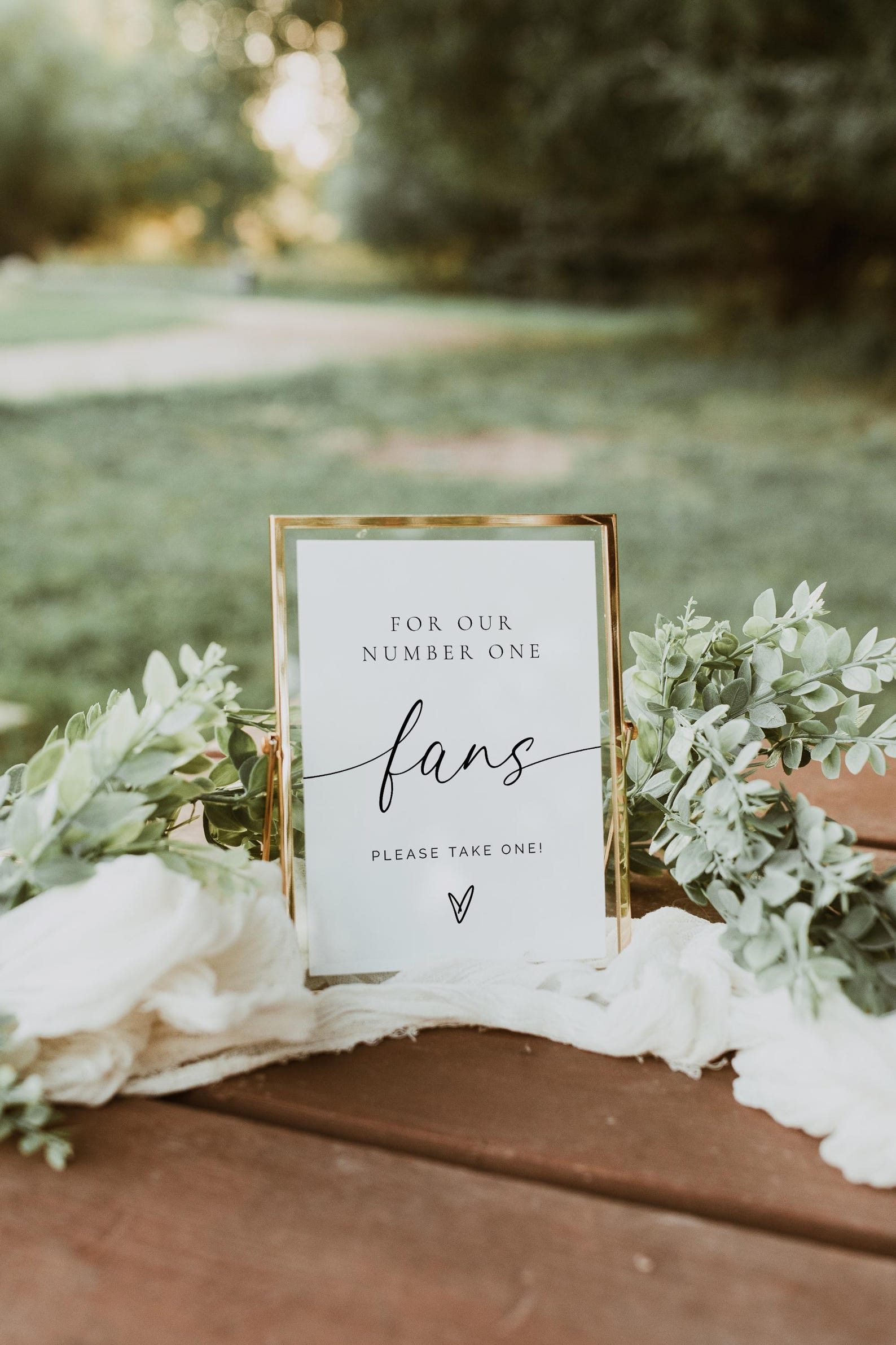 Wedding Fan Sign Template, for Our Number One Fans, Minimalist Wedding ...
