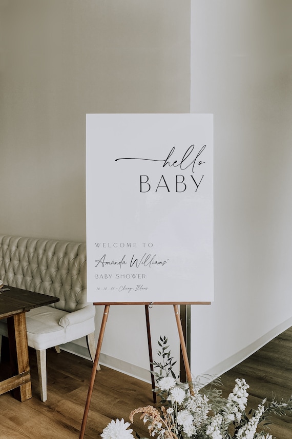 Minimalist Welcome Sign Template Modern Baby Shower Sign - Etsy