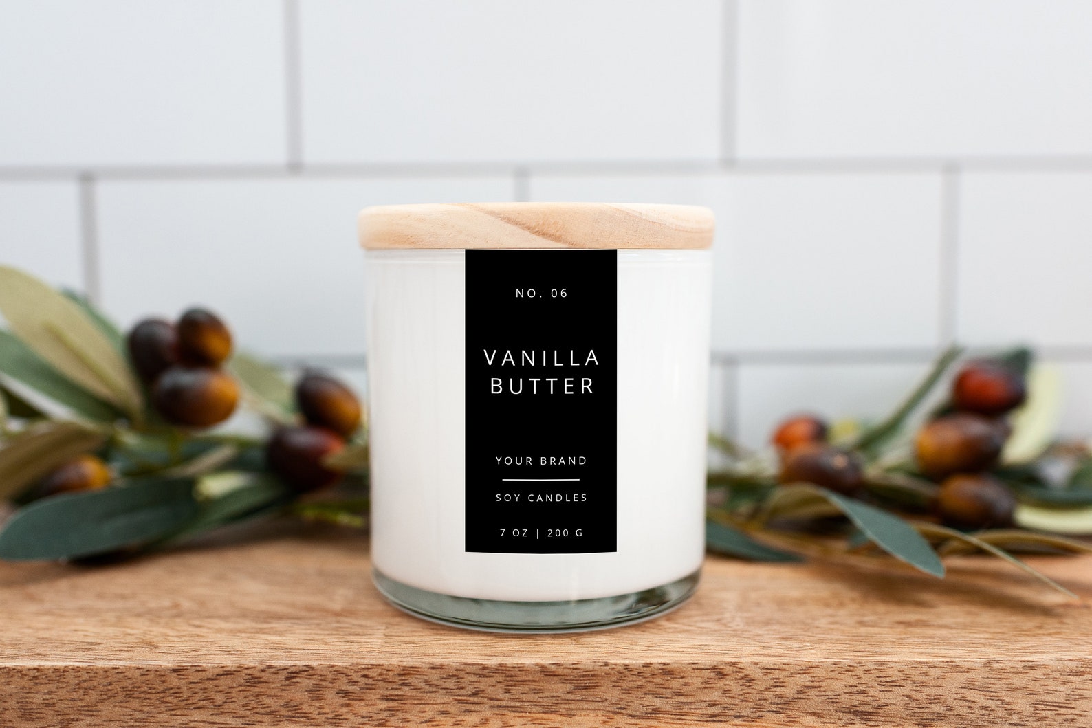 Vertical Candle Label Template Modern Product Label Modern | Etsy