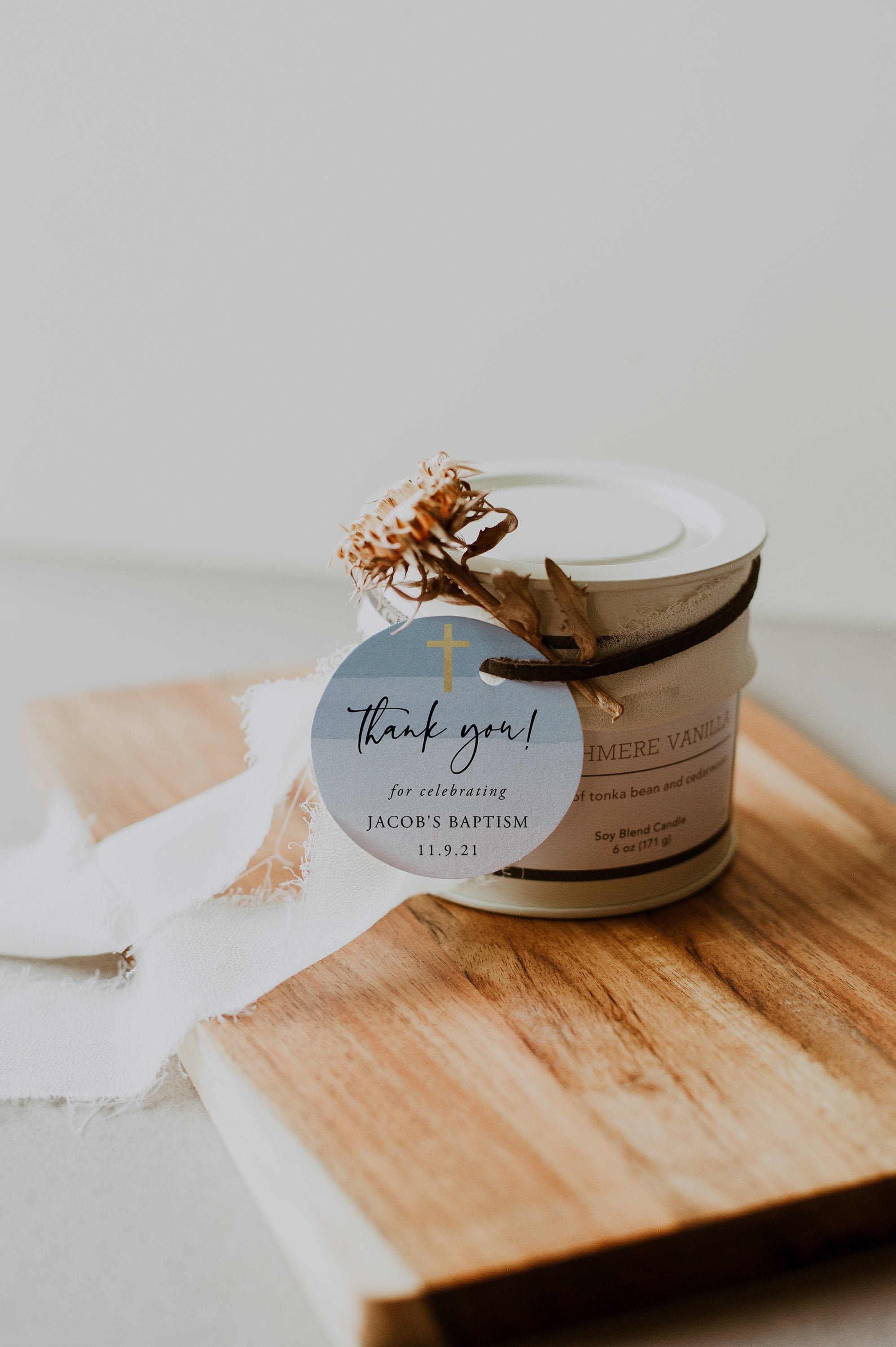 Round Favor Tag Template Baptism Printable Round Light Blue - Etsy