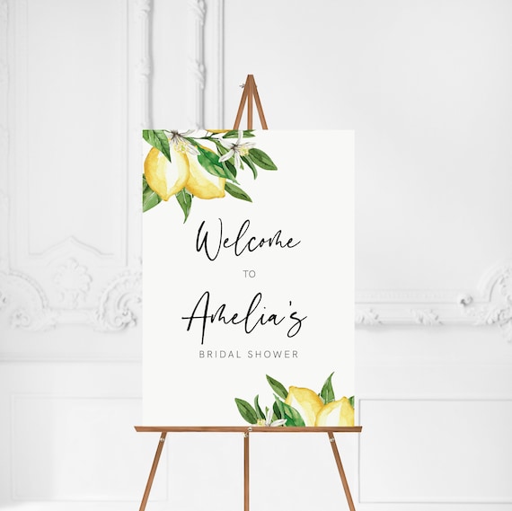 Lemon Welcome Sign Bridal Shower Lemon Wedding Welcome - Etsy