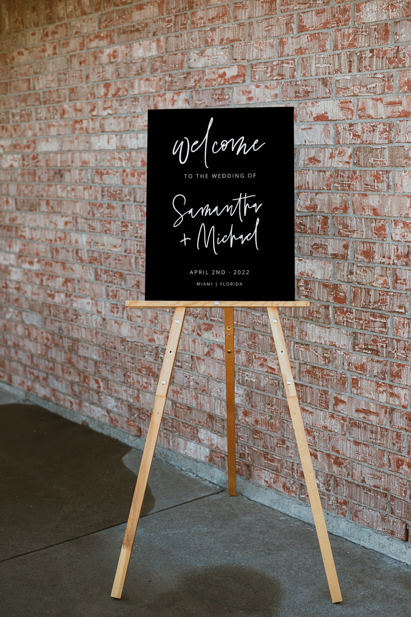 Modern Welcome Sign Template Modern Black Wedding Printable | Etsy
