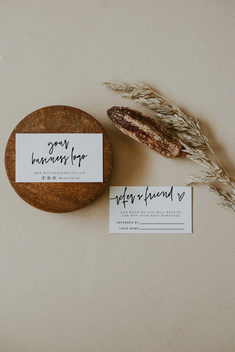 Referral Card Template Refer a Friend Rewards Card Client - Etsy