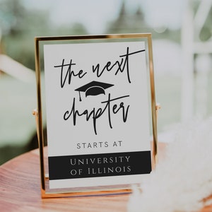 My Next Chapter Starts At, Graduation Printable, Graduation Sign ...