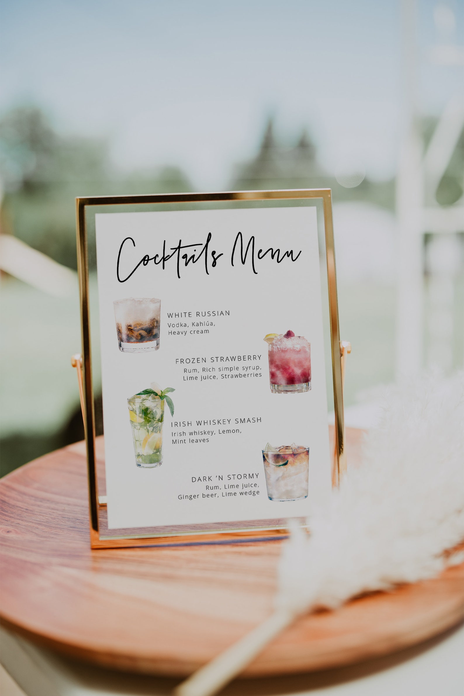 Cocktail Menu Sign Template Printable Drinks Menu Sign - Etsy