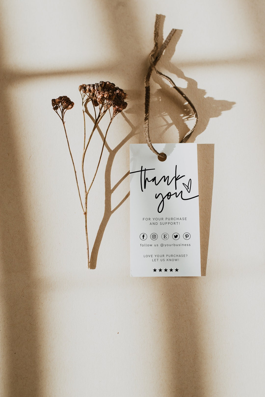 Modern Small Business Tag, Business Tag, Product Tag, Printable Thank ...