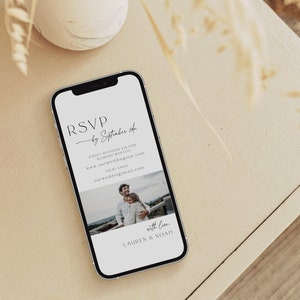 Modern Electronic Wedding Invitation, Wedding Digital, Minimalist ...