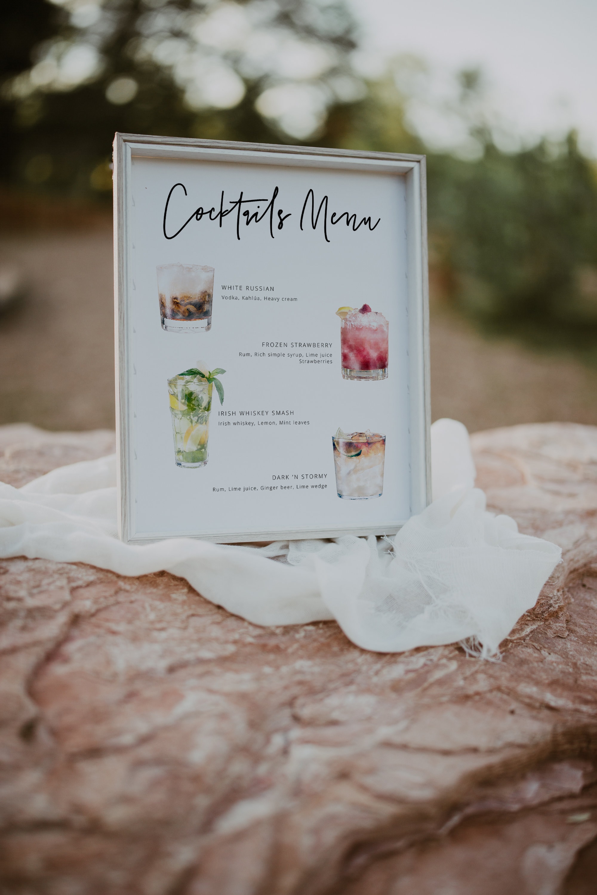 Cocktail Menu Sign Template Printable Drinks Menu Sign | Etsy