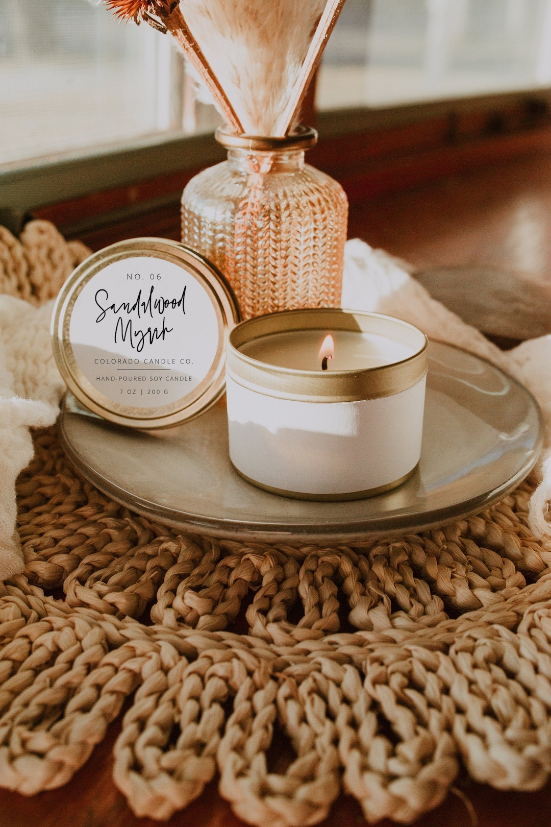 Round Candle Label Template , Editable Product, DIY Editable Candle ...