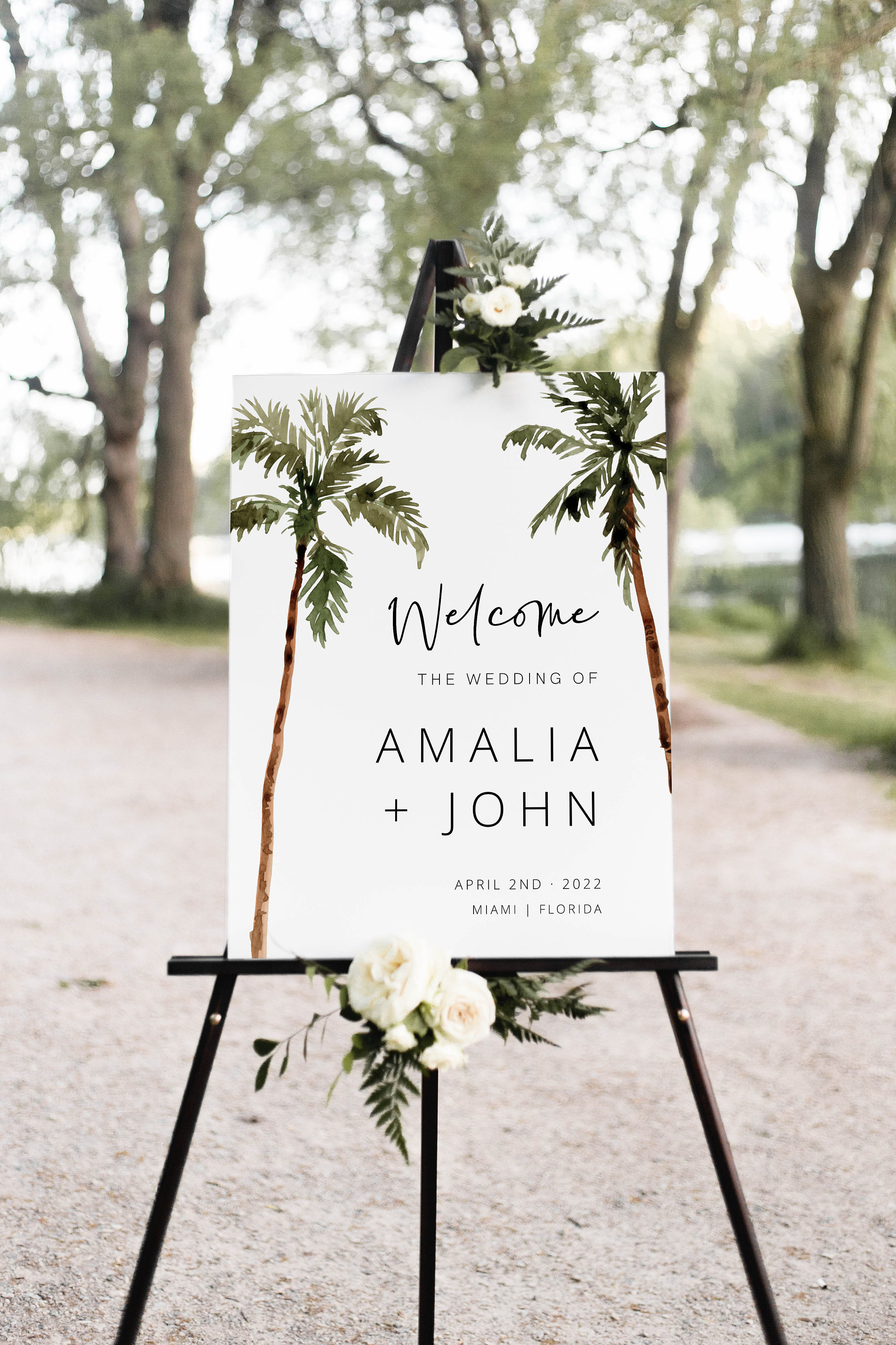 Palm Tree Welcome Sign Tropical Wedding Printable Wedding | Etsy