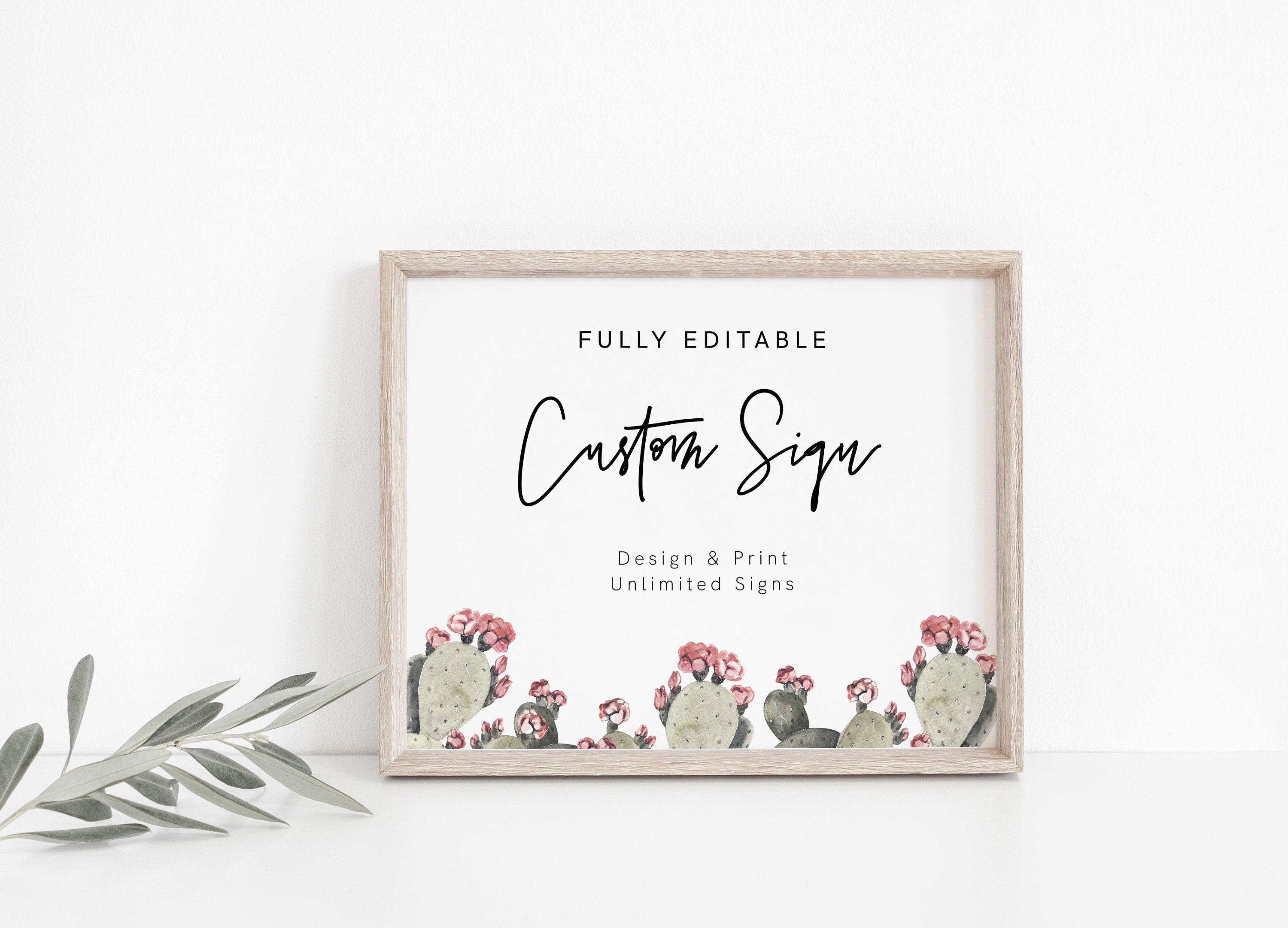 Cactus Sign Template Custom Sign Cactus Sign Printable | Etsy