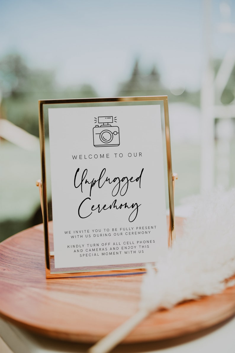 Unplugged Ceremony Sign Template Unplugged Ceremony Sign - Etsy