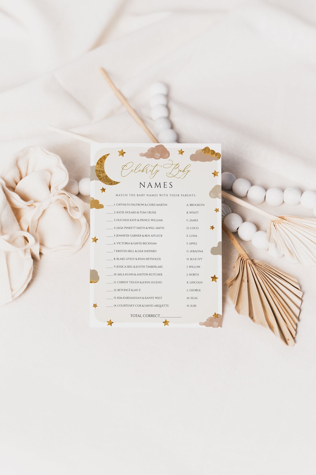 Celebrity Baby Names Game, Boho Baby Shower Game, Twinkle Twinkle ...