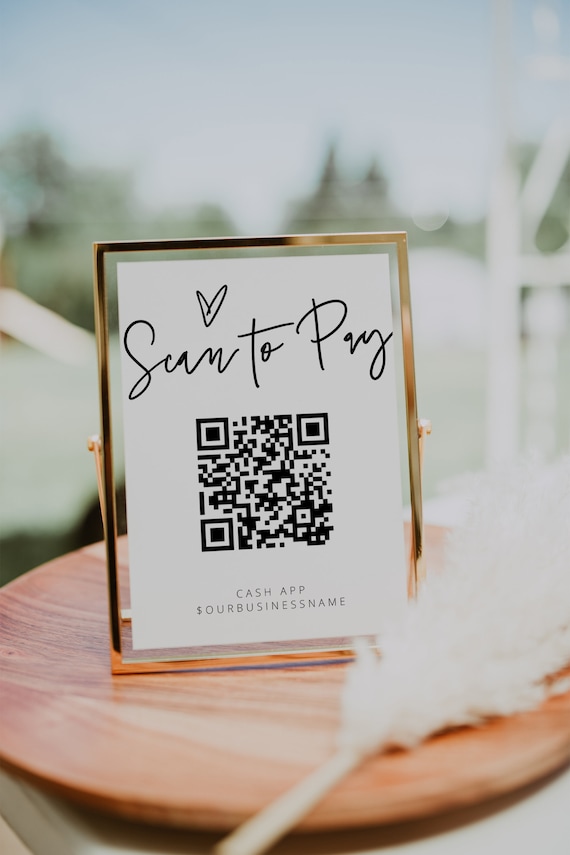 QR Code Sign Template Scan to Pay Sign Small Business - Etsy