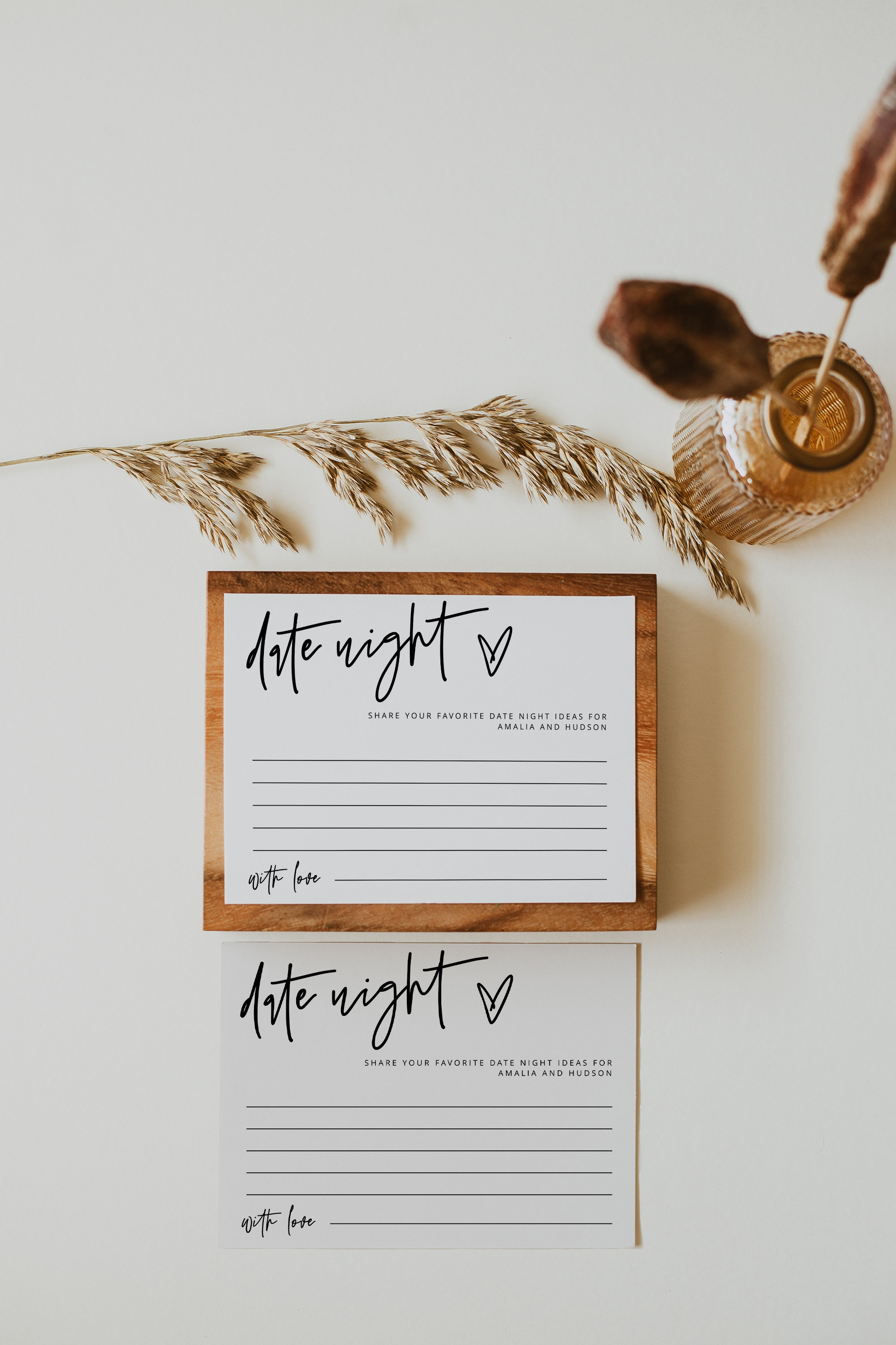 Date Night Card Template Date Night Ideas Game Sign Simple - Etsy