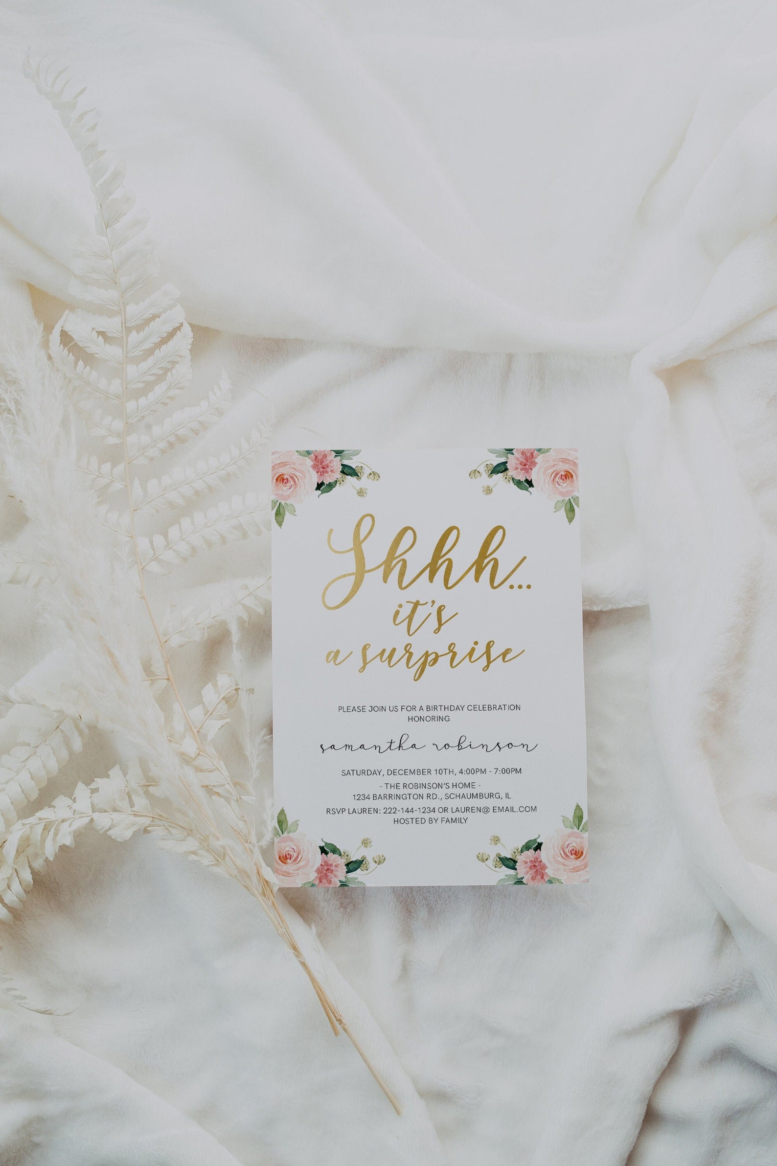 Shhh Surprise Party Any Age INSTANT DOWNLOAD Surprise - Etsy