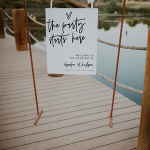 The Party Starts Here Sign, Printable Wedding Welcome Sign Download ...